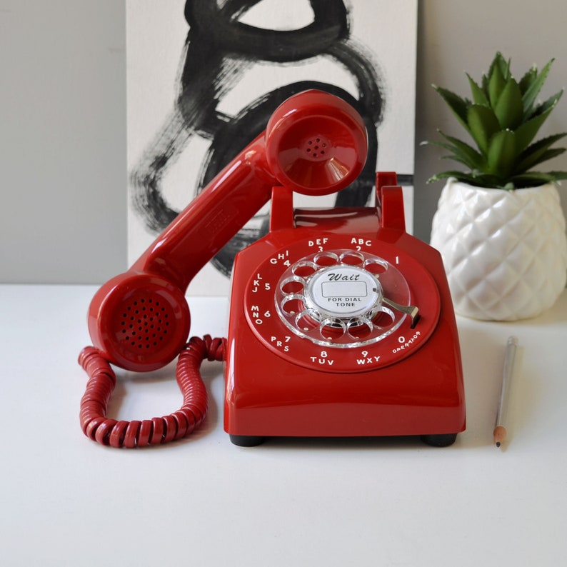 Red Rotary Dial Desktop Telephone Restored and Working - Etsy