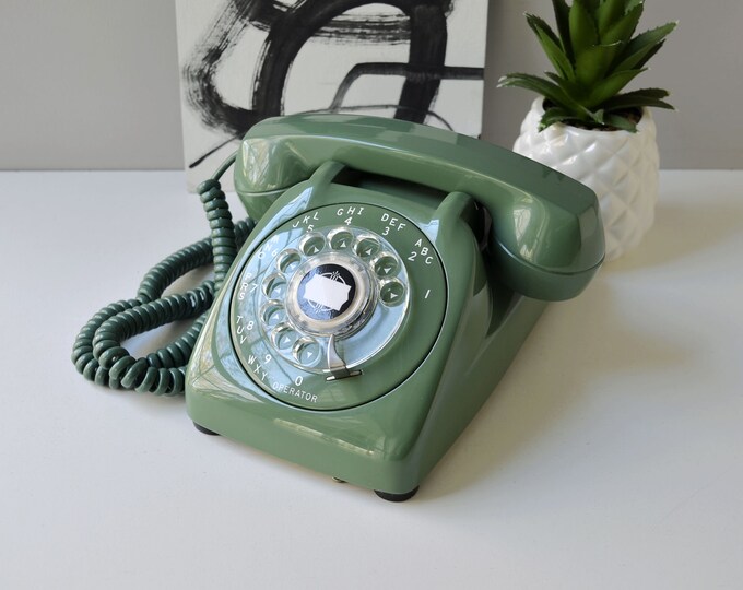 Green Rotary Phone, Restored and Working - Etsy