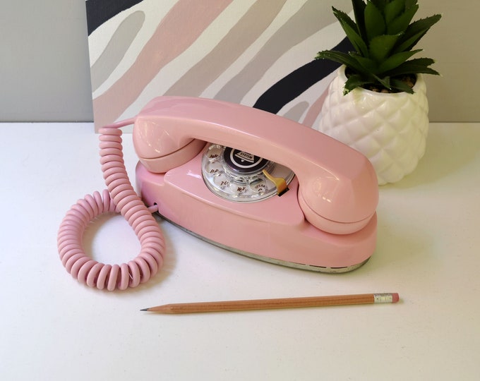 Rotary Dial Princess Phone in Pink, Restored and Working - Etsy