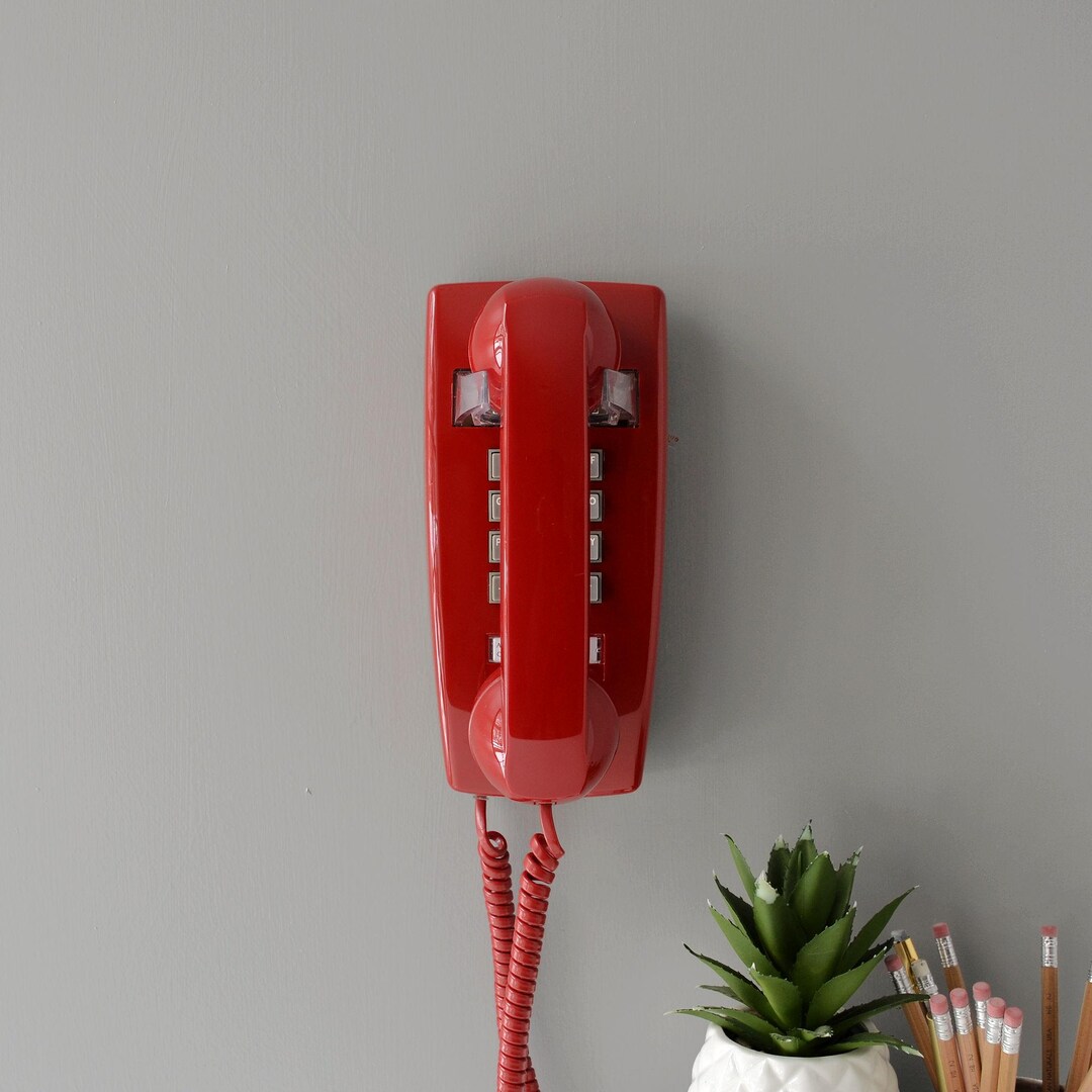 Retro Touch Tone Wall Phone in Red, Restored and Working - Etsy
