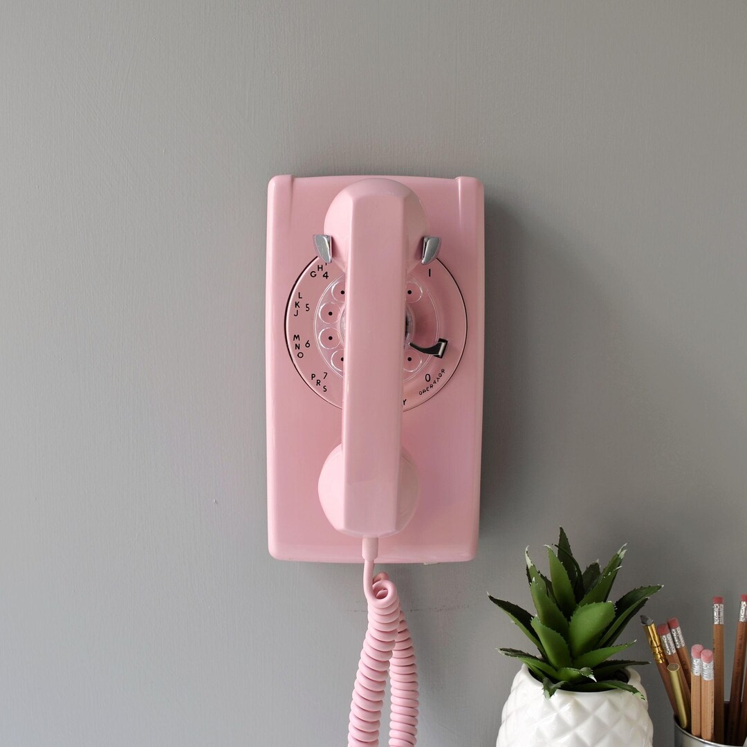 Pink Rotary Dial Wall Phone Restored and Working - Etsy