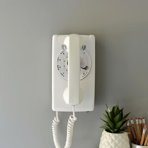 White Rotary Dial Wall Phone, Restored and Working - Etsy