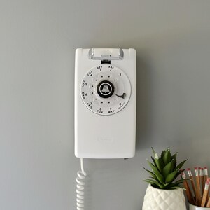 White Rotary Dial Wall Phone, Restored and Working - Etsy