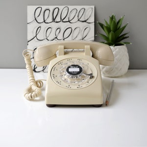 Beige Rotary Dial Desk Phone, Restored and Working - Etsy