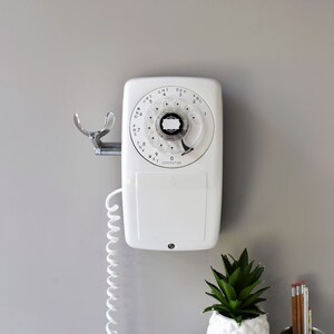 White Rotary Dial Side Hook Wall Phone by Automatic Electric, Restored ...