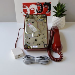 Red Push Button Desk Phone, Restored and Working Touch Tone Telephone ...