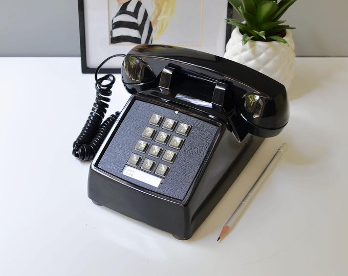 Black Touch Tone Telephone Restored and Working, Black Retro Phone - Etsy