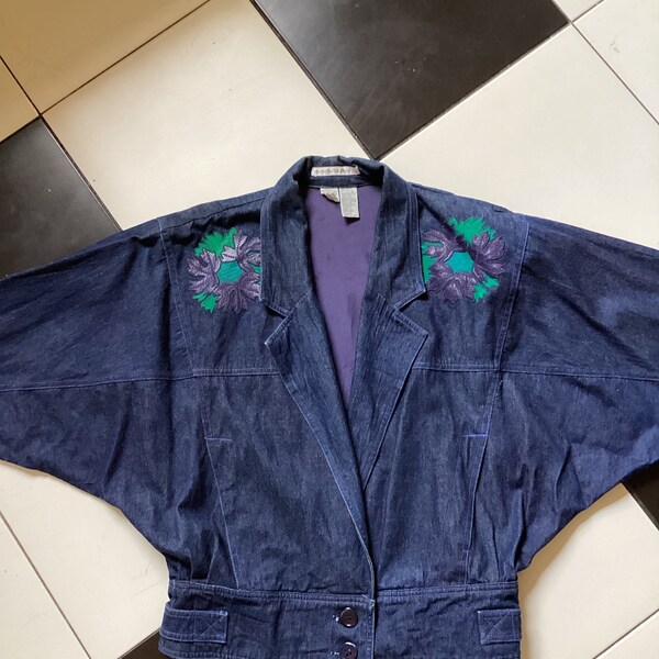 Blue Bird Leather Jacket - Etsy