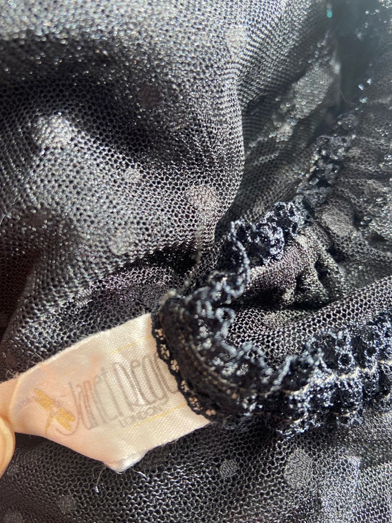 Authentic 80s Janet Reger black polka dot slip/skirt - Gem