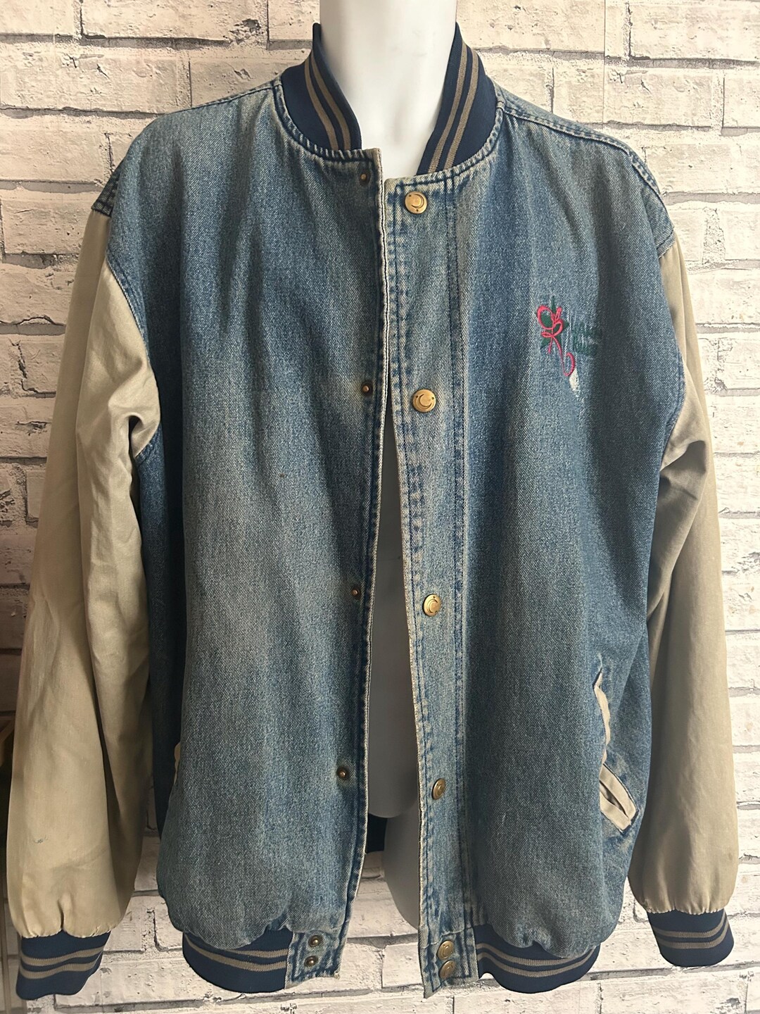 90s Luna Pier Denim Varsity Le-ann Rimes Jacket - Etsy