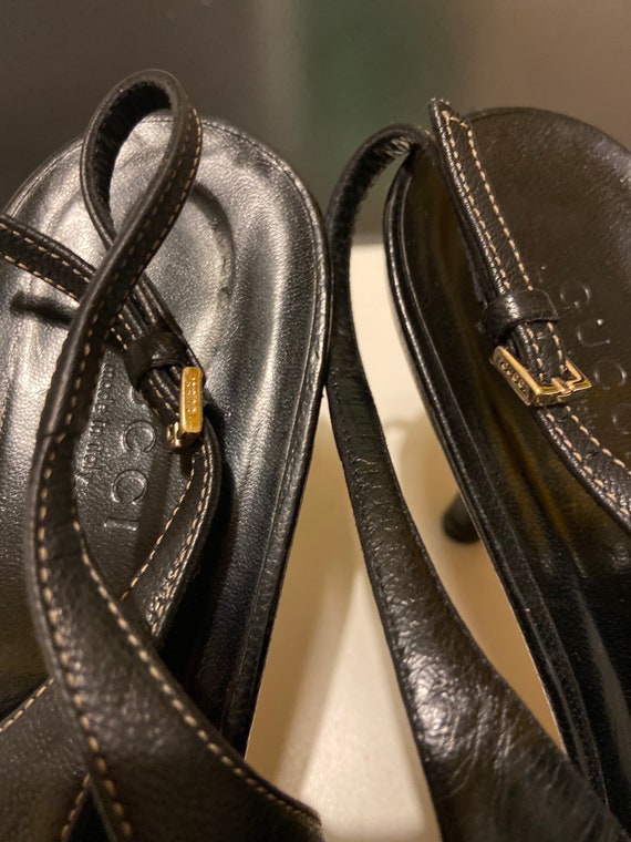Authentic vintage 2000s Gucci ladies black leather sl… - Gem
