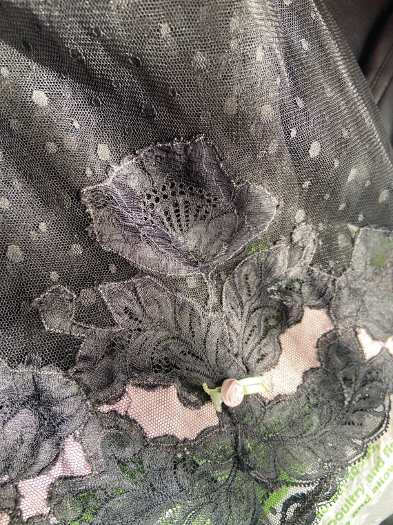 Authentic 80s Janet Reger black polka dot slip/skirt - Gem