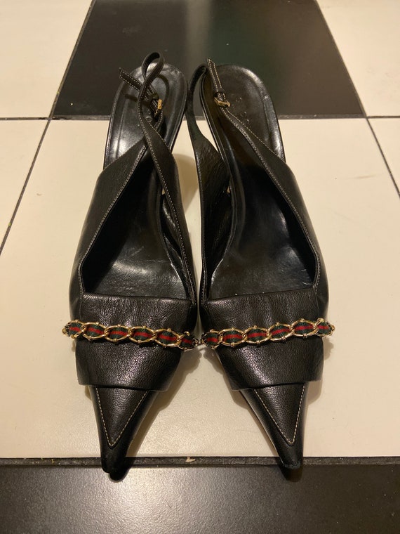 Authentic vintage 2000s Gucci ladies black leather sl… - Gem