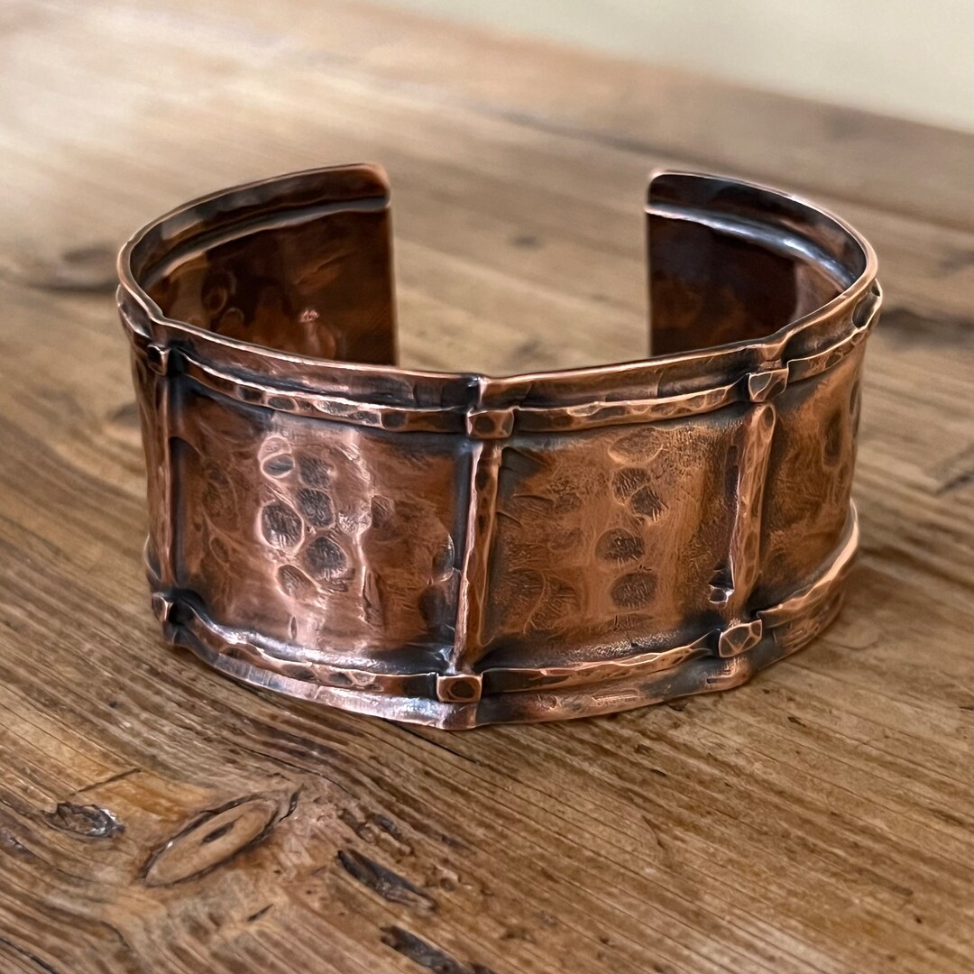 Fold Formed Hammered Copper Bracelet,folded Copper Cuff,wide Copper ...