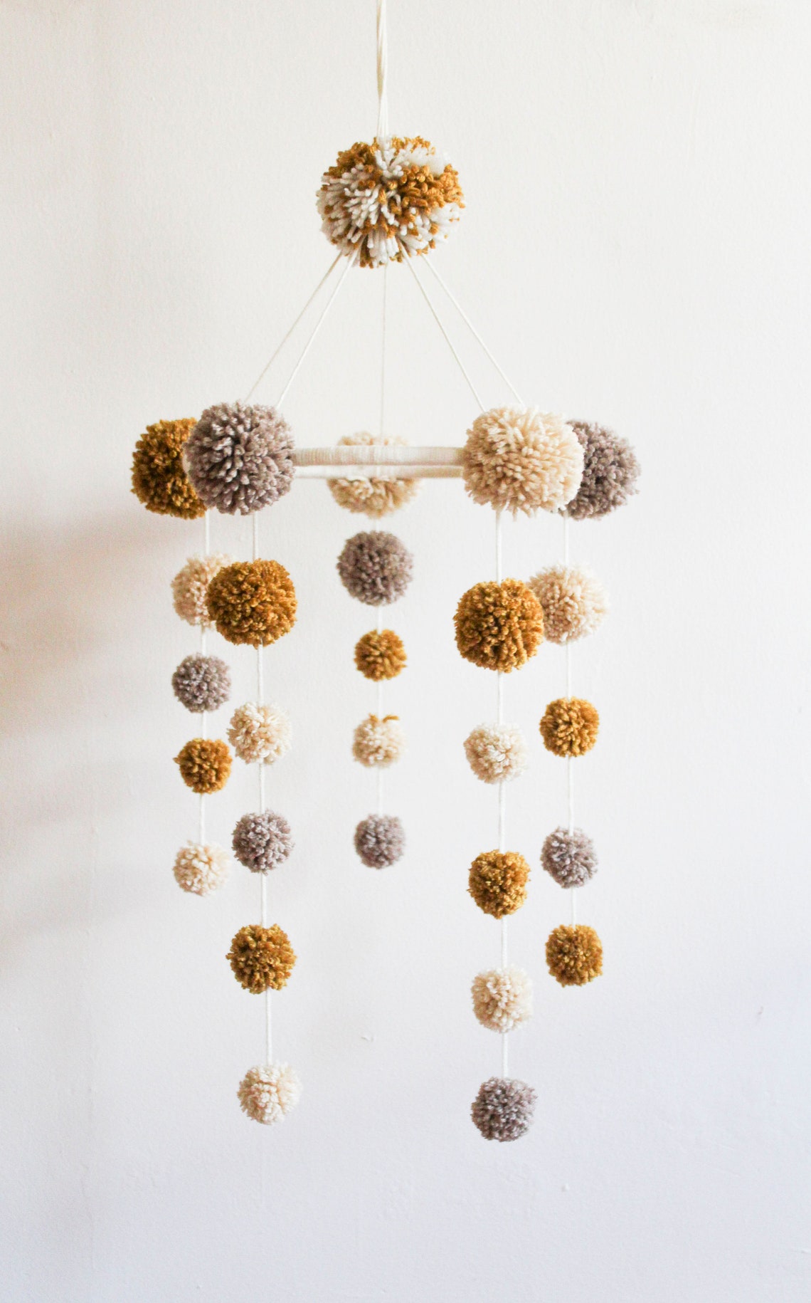 Large Pom Pom Baby Mobile - Etsy