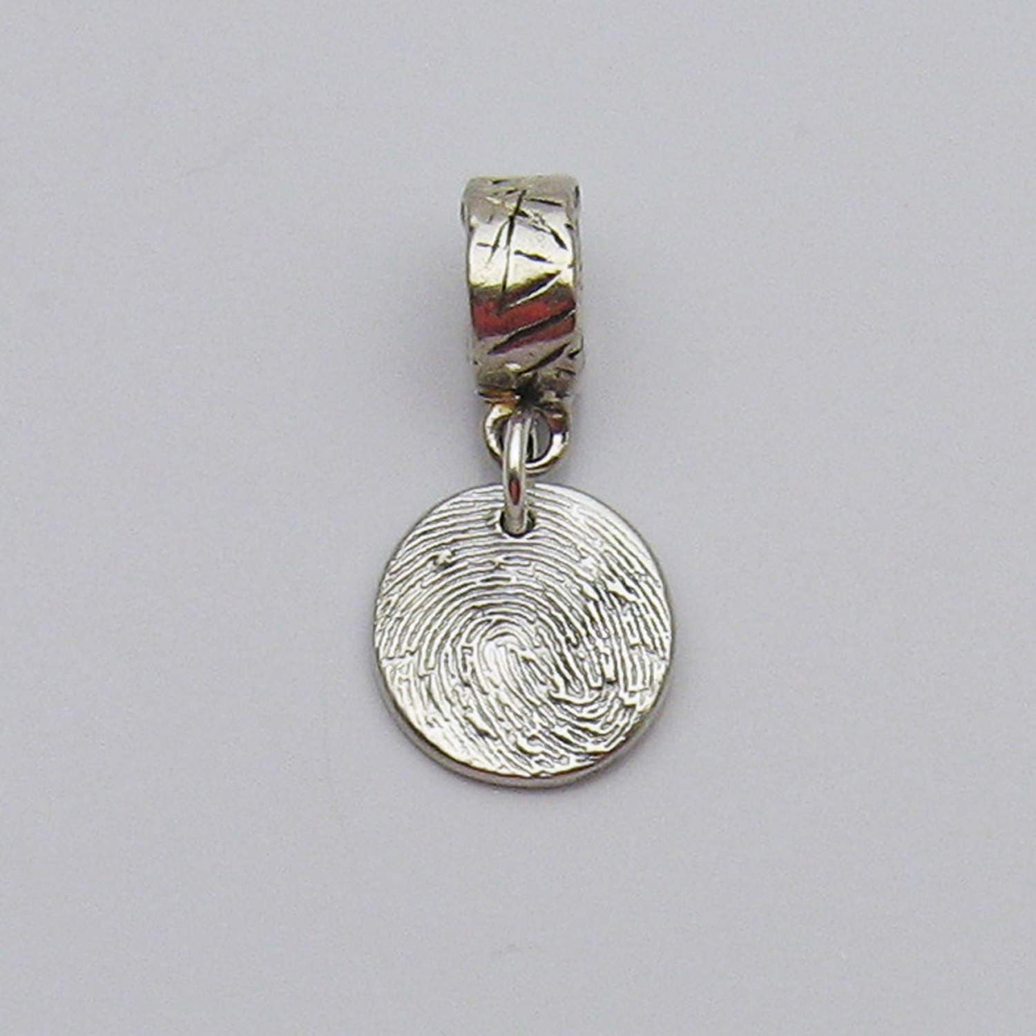 Fingerprint Jewelry Sterling Silver Fingerprint Charm Silver | Etsy