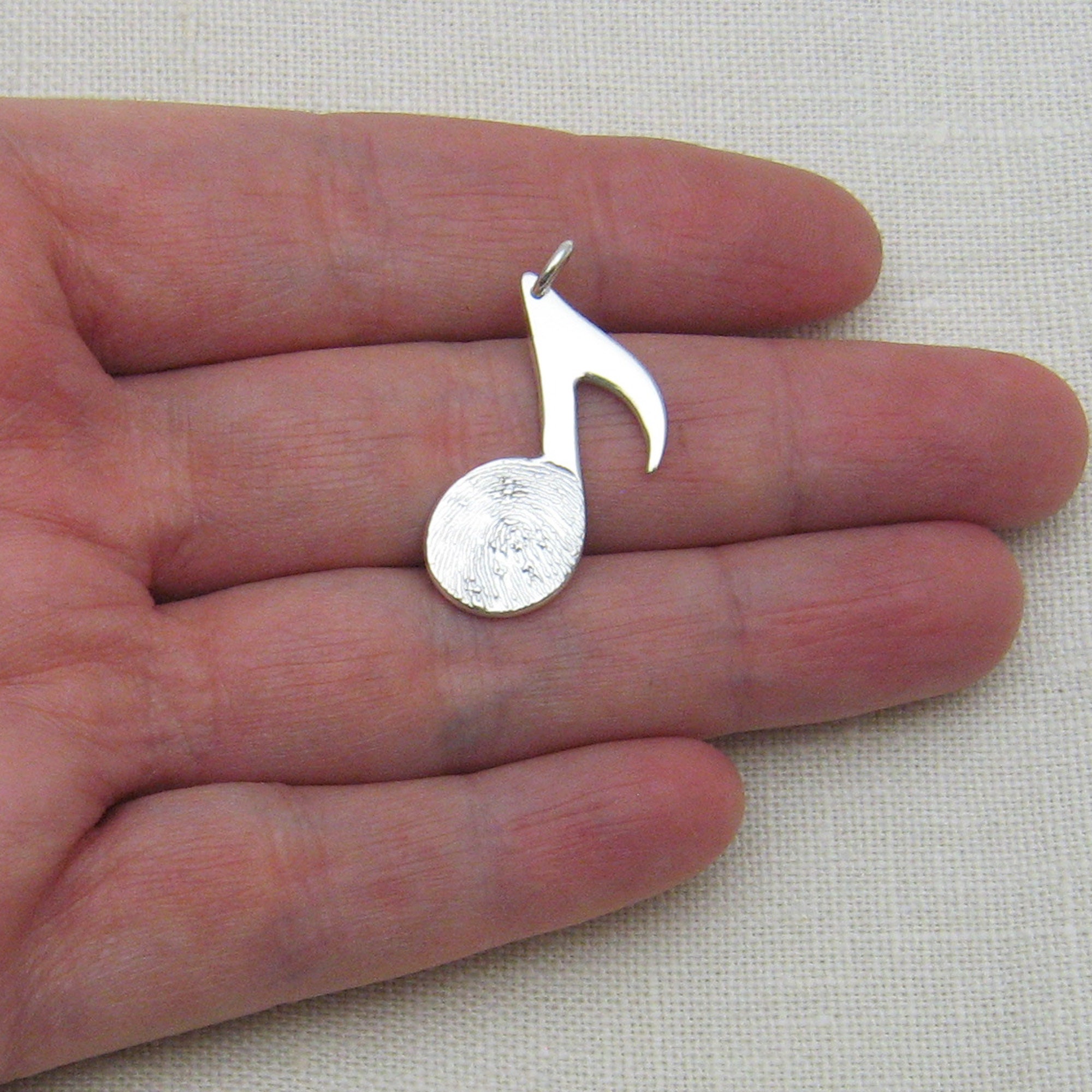 Fingerprint Music Note Pendant Personalized Handwriting | Etsy