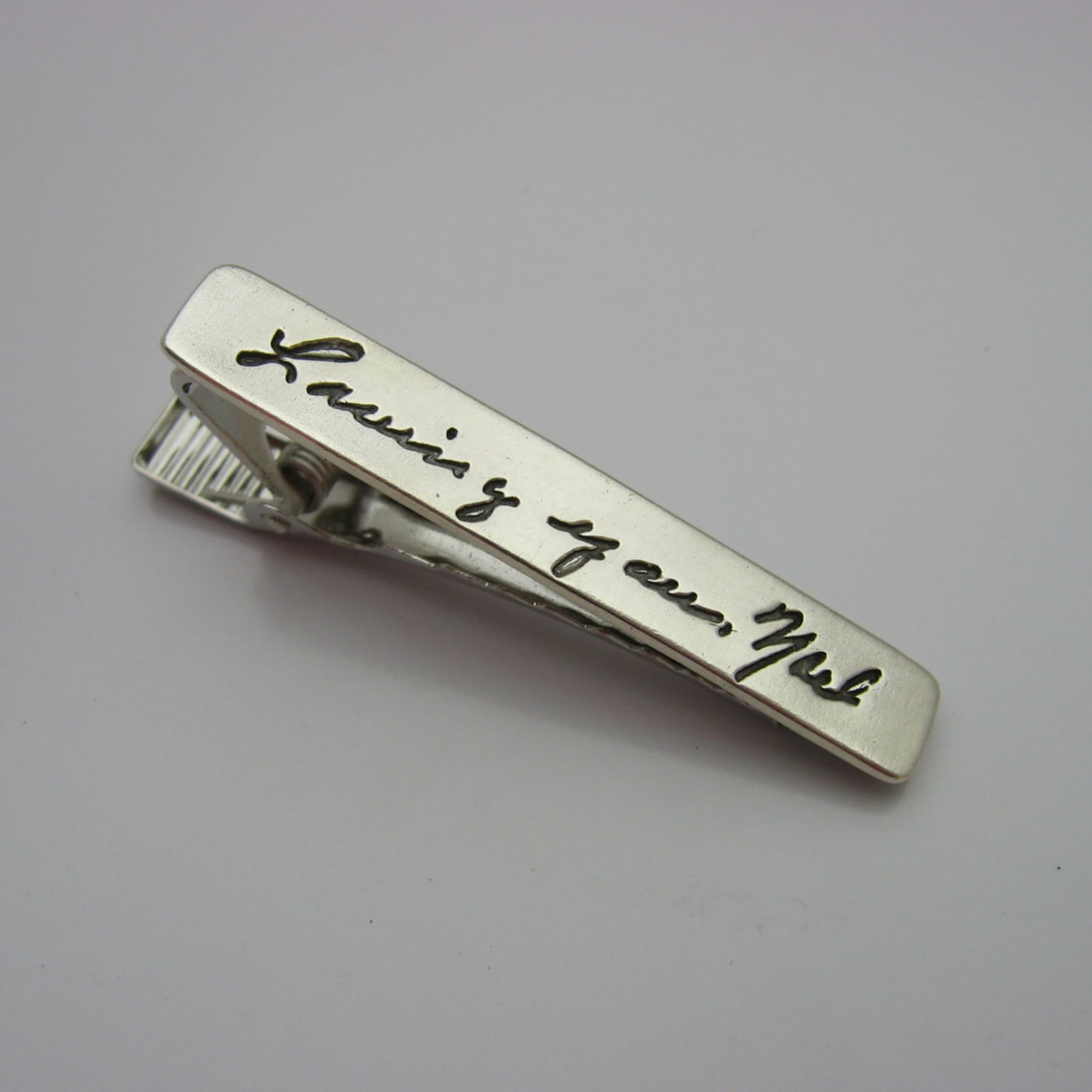 Personalized Silver Men's Fingerprint Tie Clip Custom - Etsy
