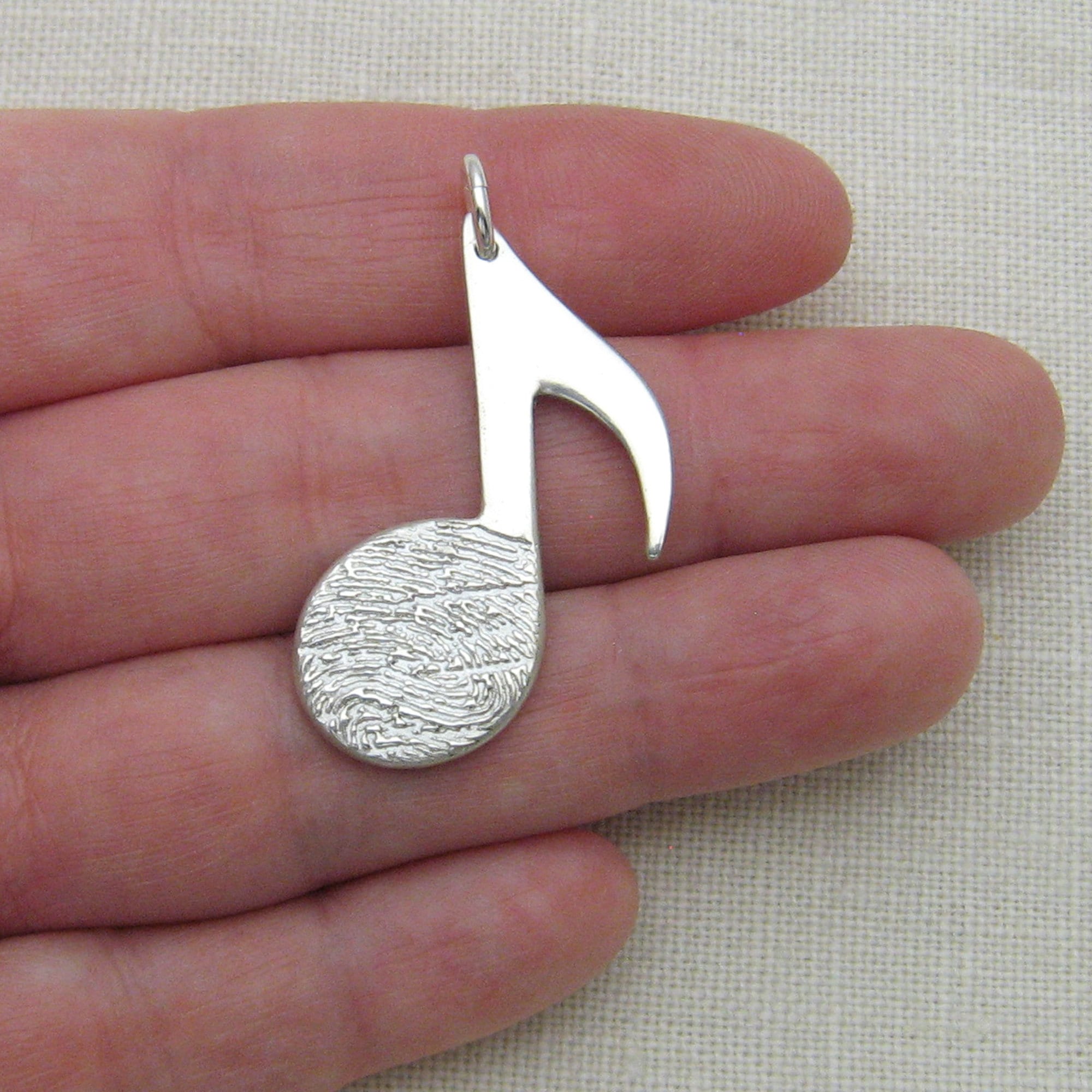 Fingerprint Music Note Pendant Personalized Handwriting | Etsy