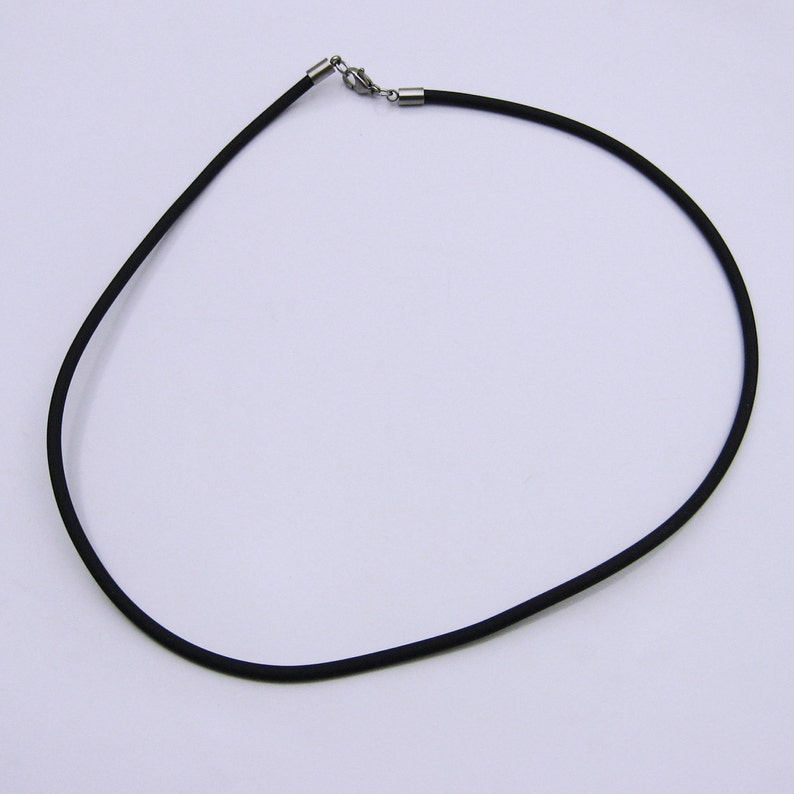 Rubber Cord Necklace Black Rubber Cord 3mm Round Rubber | Etsy