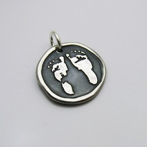 Babys Footprint Jewelry Silver Baby Feet Pendant Custom - Etsy