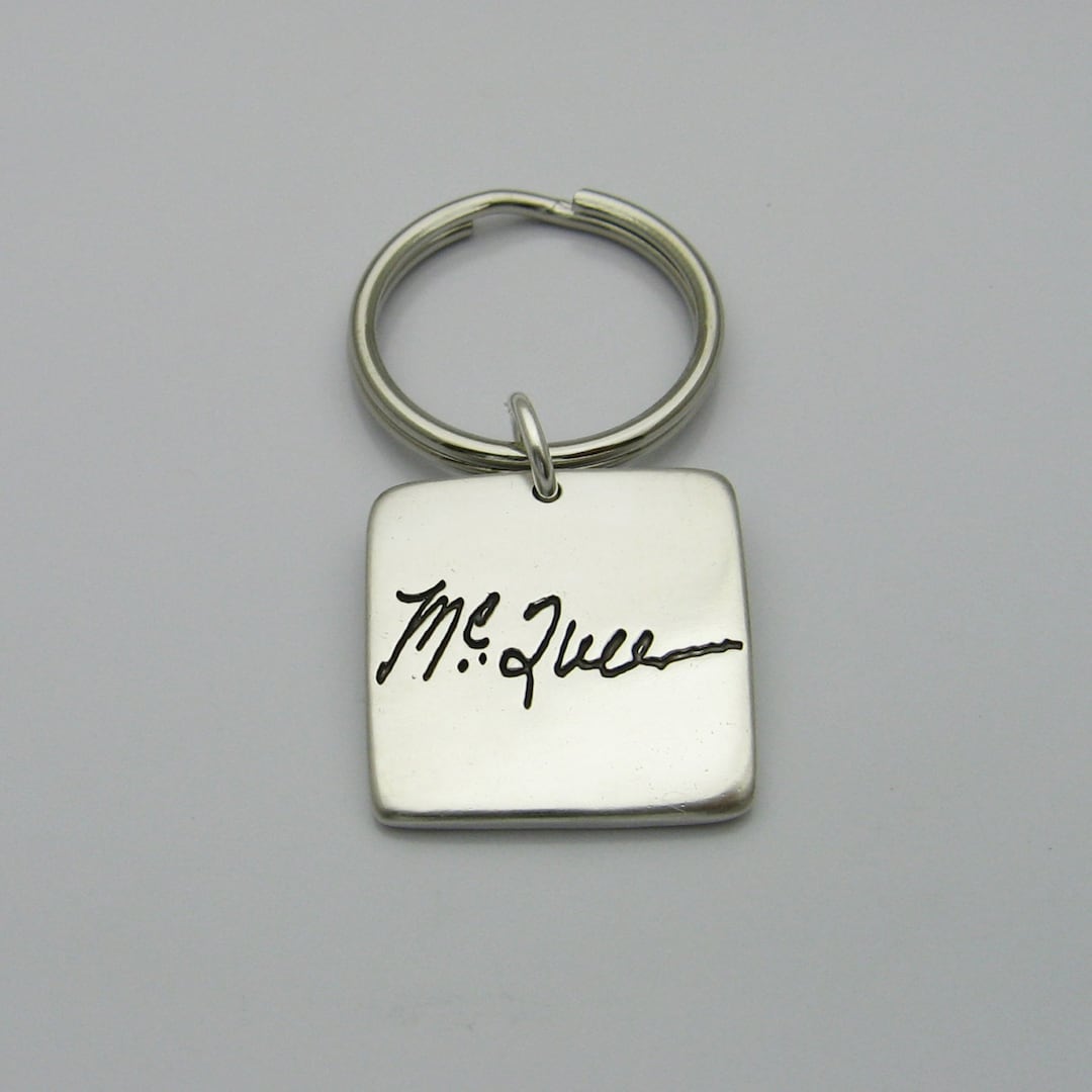 Sterling Silver Keychain Personalized With Your Actual - Etsy