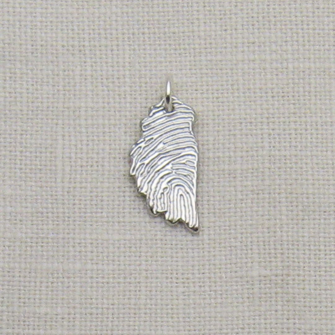 Fingerprint Angel Wing Pendant, Thumb Print Necklace, Personalized ...