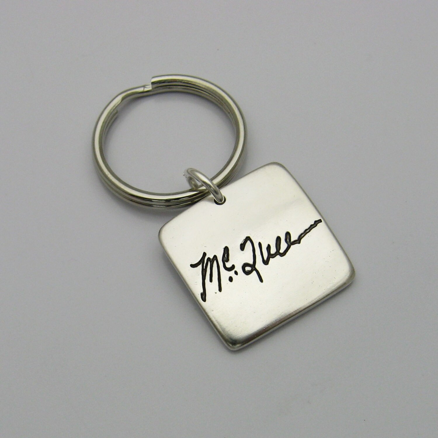 Sterling Silver Keychain Personalized With Your Actual | Etsy