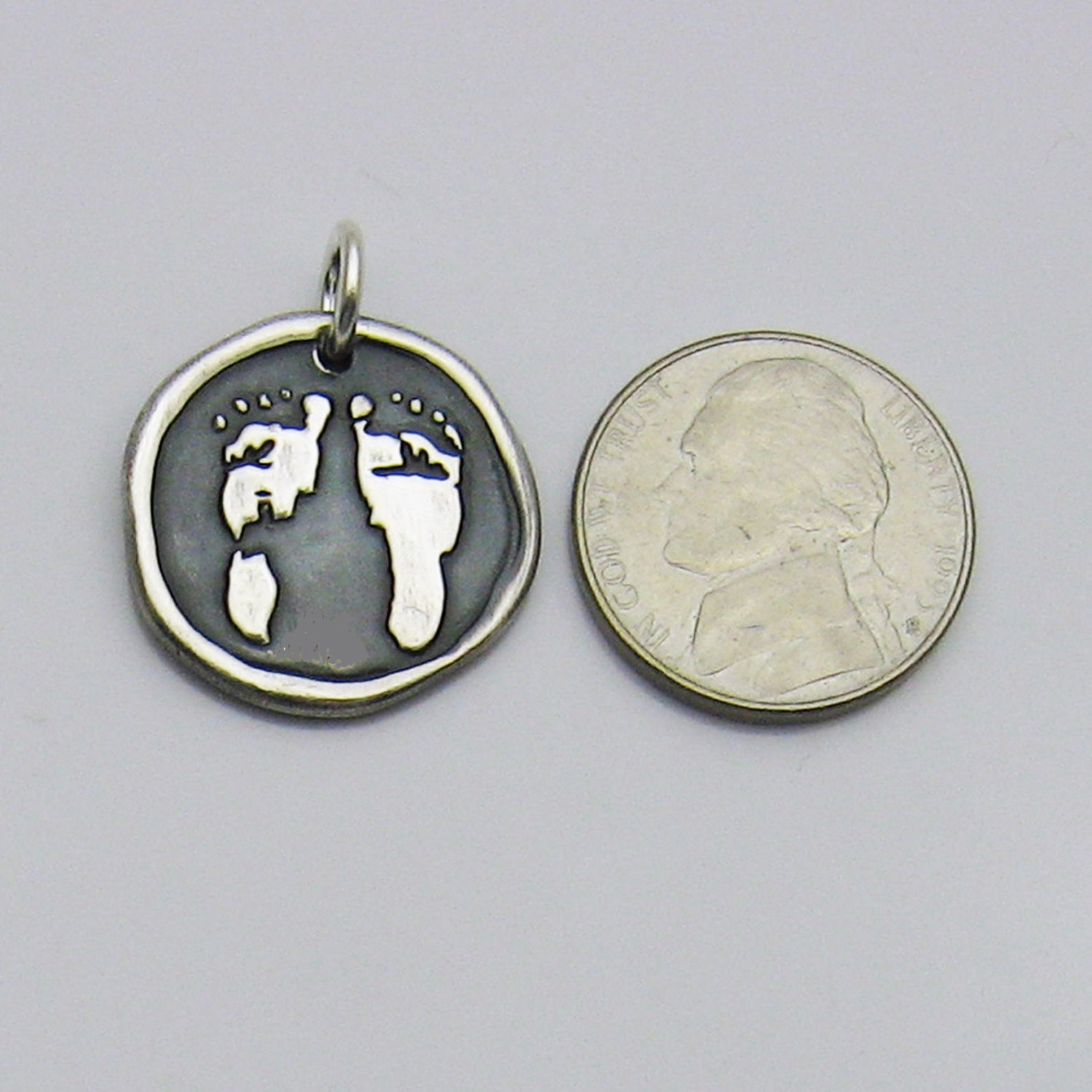 Babys Footprint Jewelry Silver Baby Feet Pendant Custom | Etsy