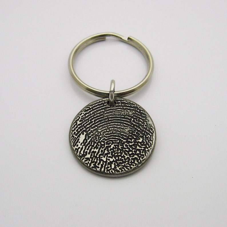 Fingerprint Keychain Personalized Keychain Rustic Keychain - Etsy