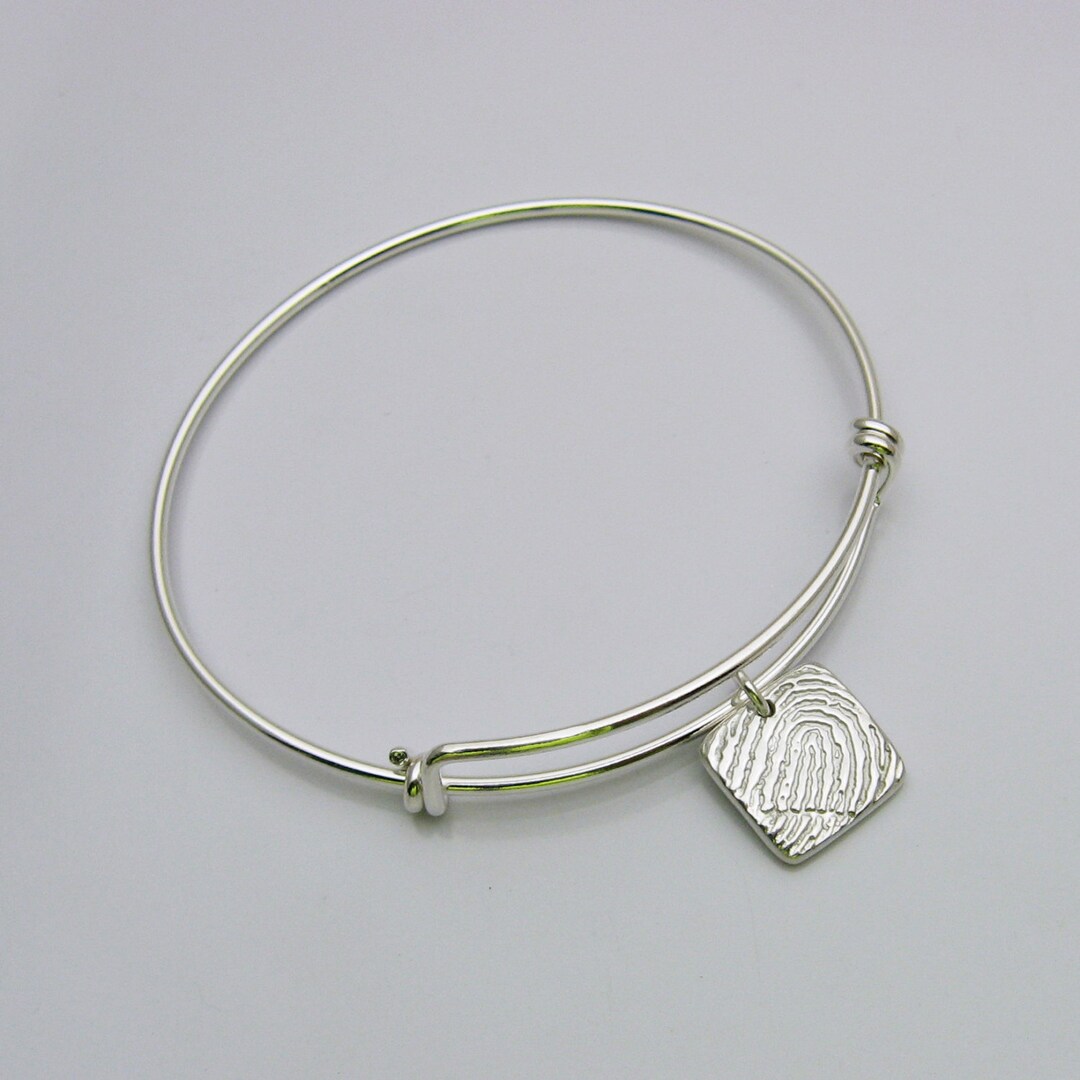 Fingerprint Jewelry Silver Fingerprint Charm Bracelet - Etsy