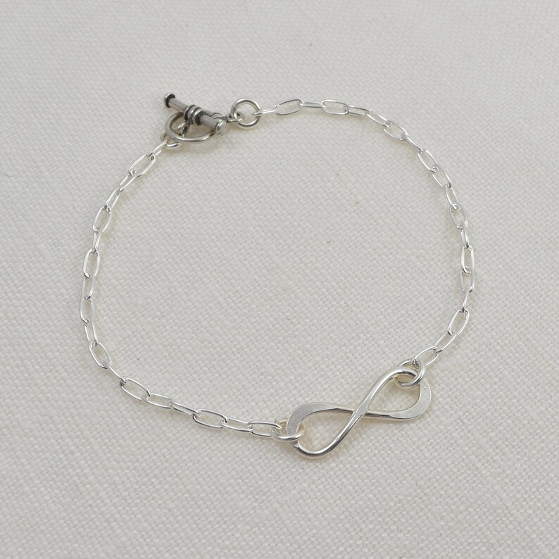 Sterling Silver Infinity Link Bracelet, Symbolic Meaningful Sentimental ...