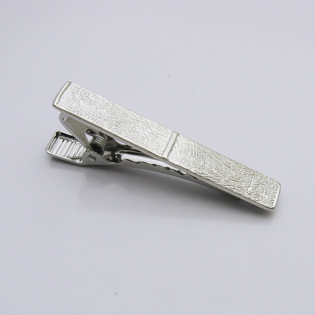 Multiple Fingerprints Tie Clip, Personalized Silver Tie Clip, Wedding ...
