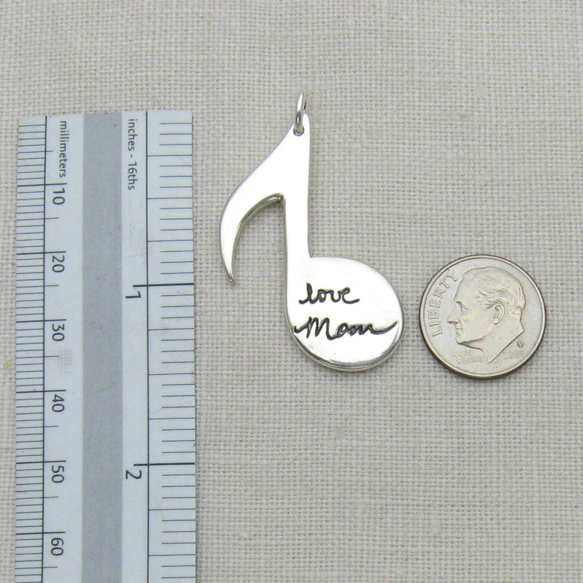 Fingerprint Music Note Pendant Personalized Handwriting | Etsy