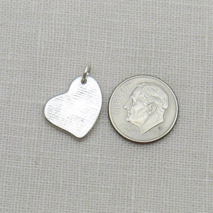 Custom Braille Jewelry, Silver Braille Charm, Asymmetrical Heart Charm ...