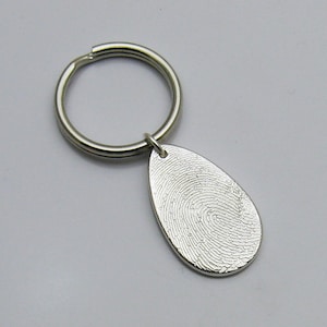 Teardrop Fingerprint Keychain, Custom Fingerprint Keychain, Sterling ...
