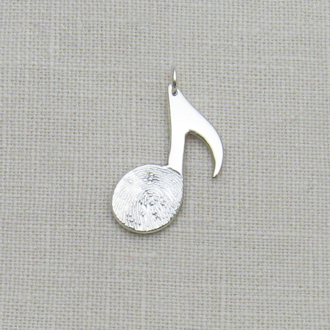 Fingerprint Music Note Pendant, Personalized Handwriting Jewelry ...