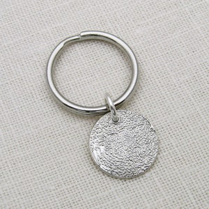Fingerprint Circle Keychain, Thumb Print Key Ring, Custom Personalized ...