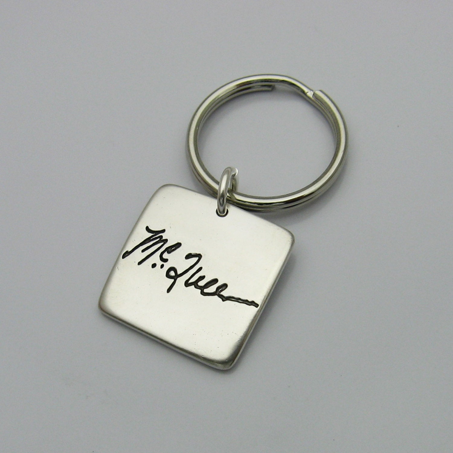 Sterling Silver Keychain Personalized With Your Actual | Etsy