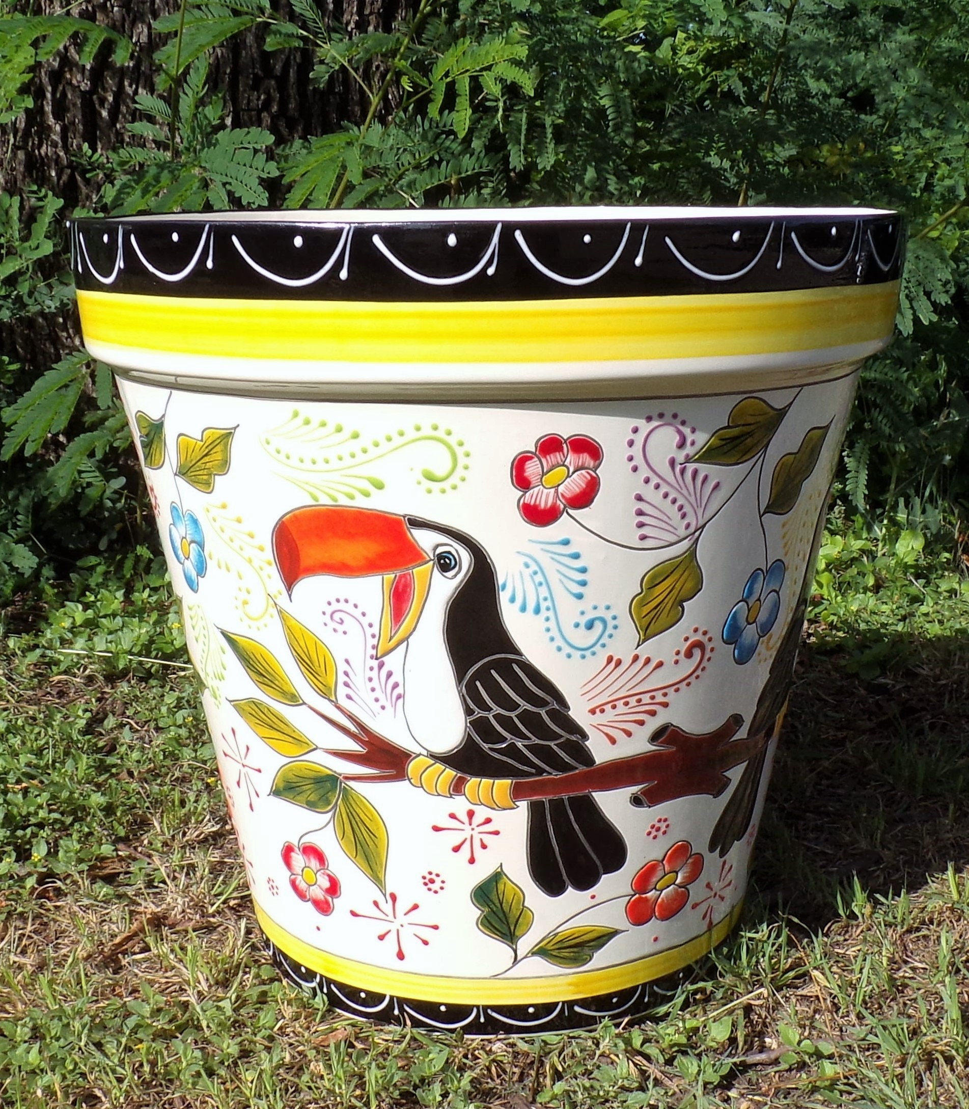 SALE: Tfpl-talavera Planter Large Decorative Toucan Ceramic Flowerpot ...