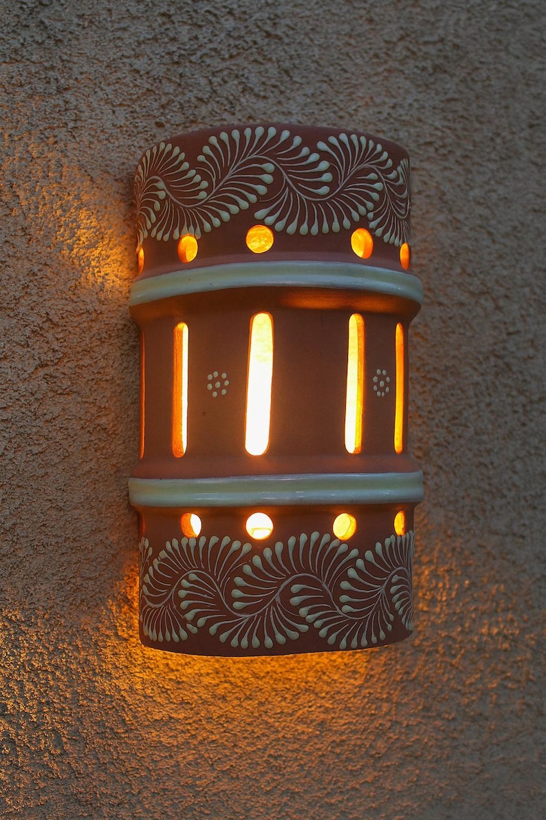 Twl-talavera Wall Sconce Light Cover Decorative Terracotta Lamp Cover ...
