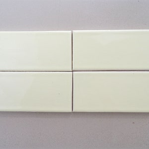 25-subway Tile, off White/cream Handmade Mexican White Bisque Tile in ...
