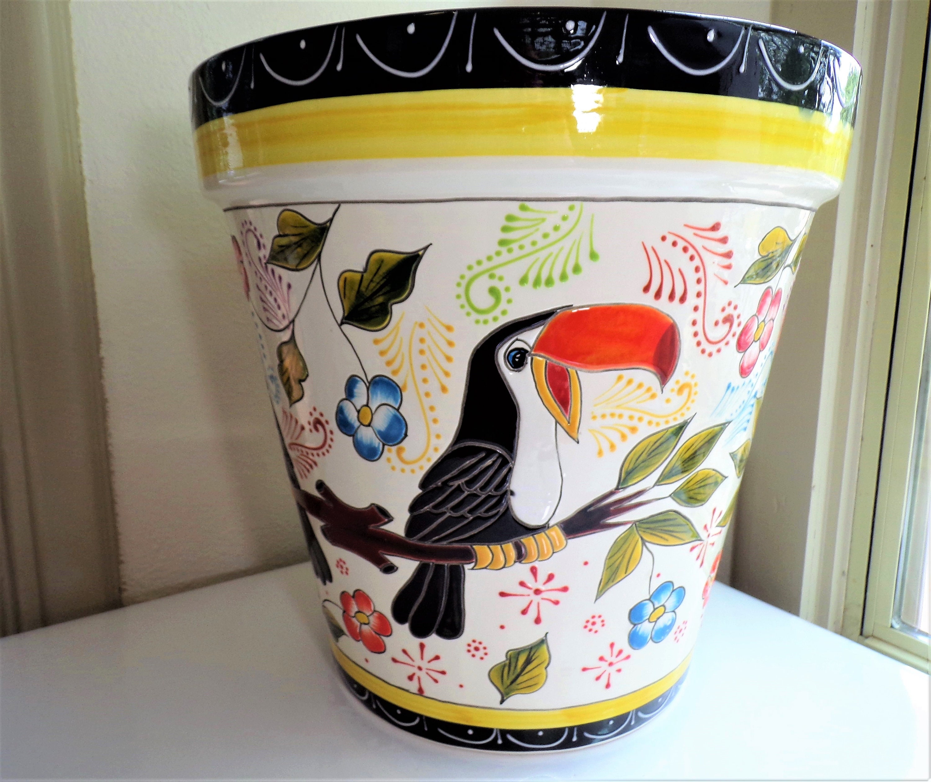 SALE: Tfpl-talavera Planter Large Decorative Toucan Ceramic Flowerpot ...