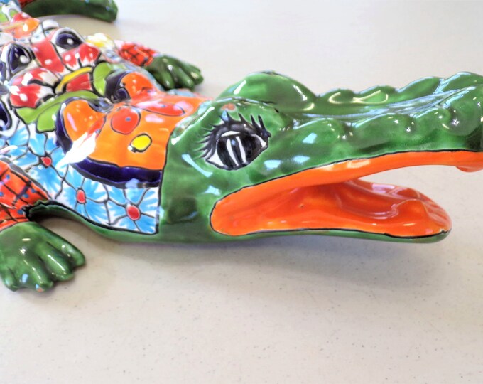 Large Talavera Crocodile/alligator, Hand Made and Hand Painted Clay ...