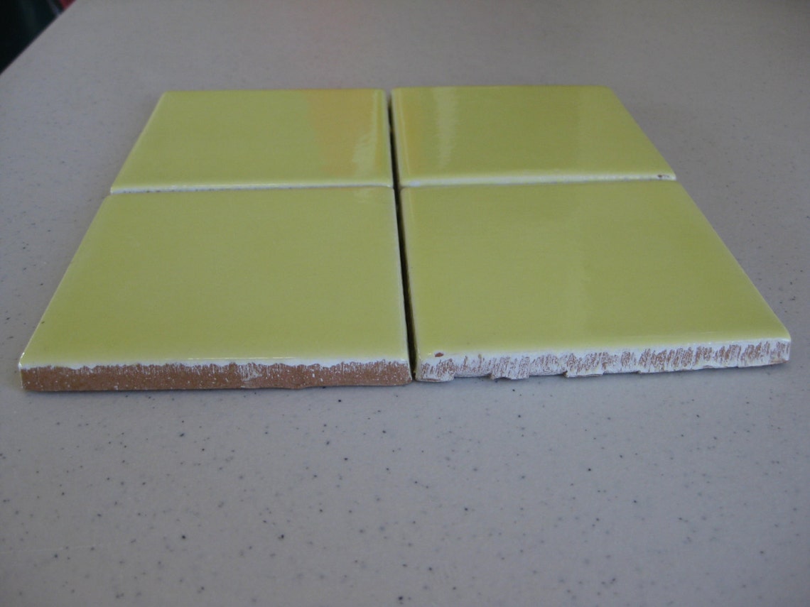 25-yellow Handmade Mexican Clay Tile in 4x4 shipping | Etsy