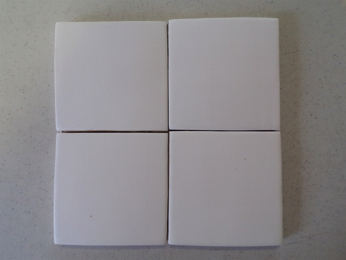 50-unfinished/raw 4.25x4.25 Bisque White Tile for Projects - Etsy