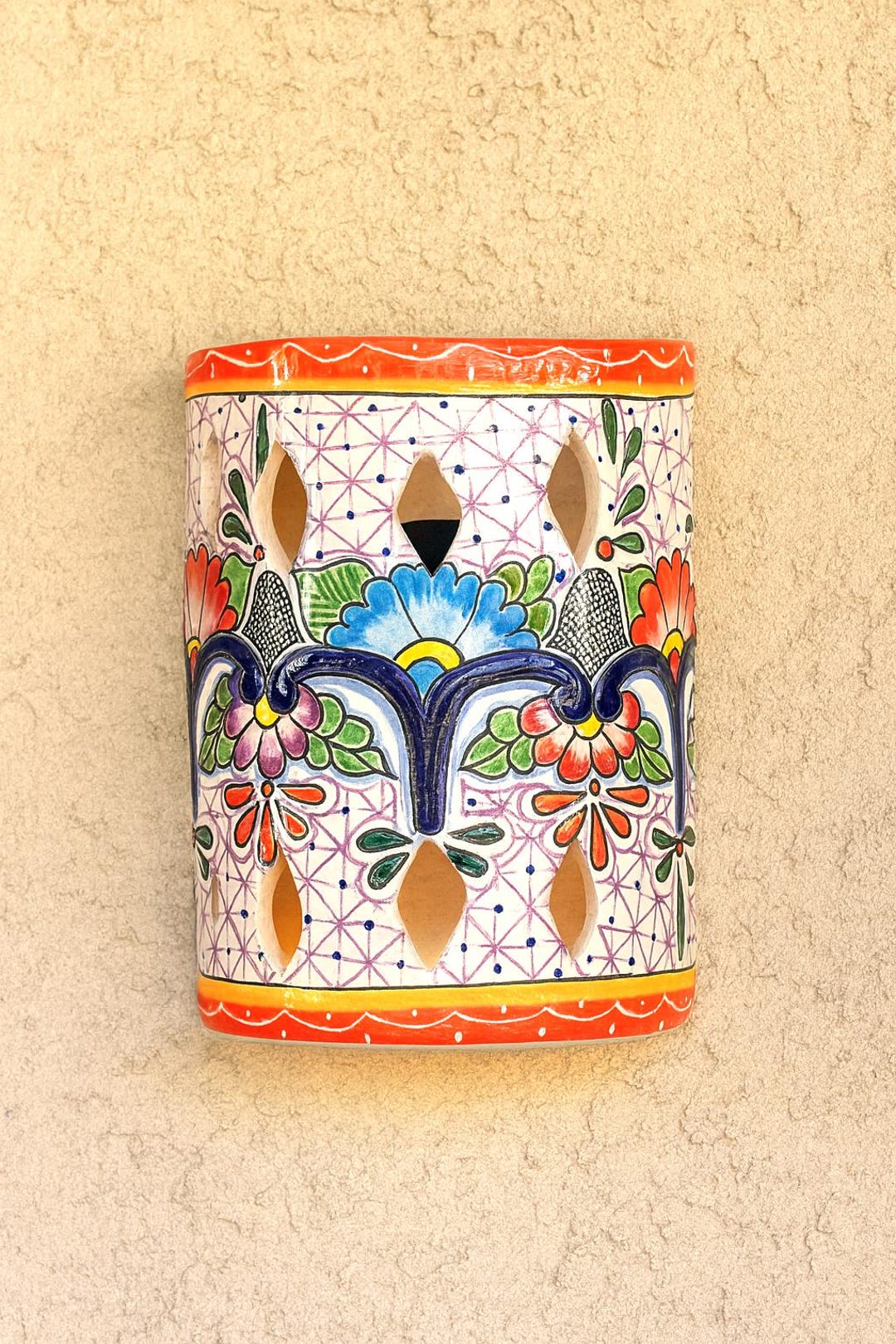 Twl-talavera Wall Sconce Light Cover Decorative Ceramic Lamp Cover ...