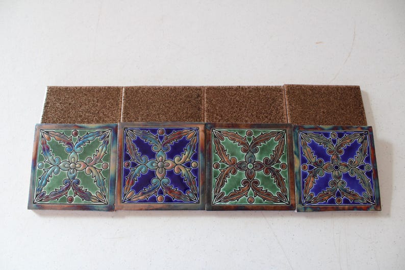 12-mixed Box of 4x4 & 6x6 "bronze" Talavera Handmade/painted Mexican ...