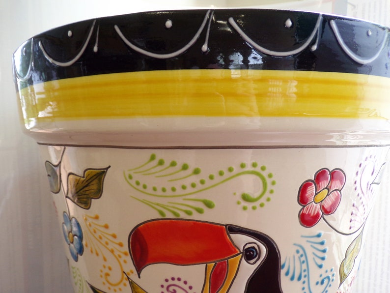 SALE: Tfpl-talavera Planter Large Decorative Toucan Ceramic Flowerpot ...