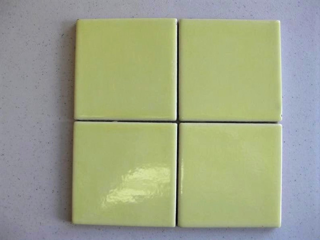 25-yellow Handmade Mexican Clay Tile in 4x4 (shipping Included) (please ...